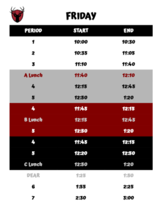 Bell Schedules – Elk Ridge Middle School